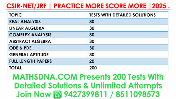 CSIR NET JRF MATHEMATICS DEC - 2023 CSIR NET JRF MATHEMATICS DEC - 2023